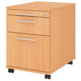 Bürocontainer mit Rollen und Hängeregistratur in Ahorn