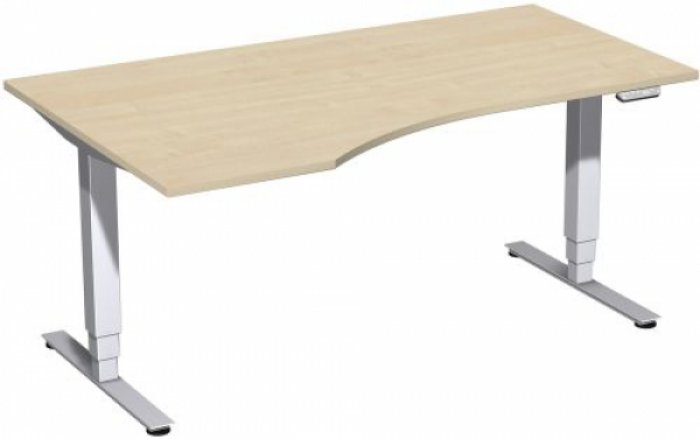elektrisch höhenverstellbarer Sitz-Steh Schreibtisch in PC-Form 160x80 ...